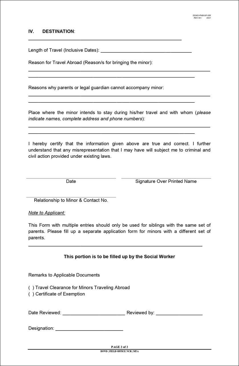 How To Apply DSWD Travel Clearance For Minors DSWD Program